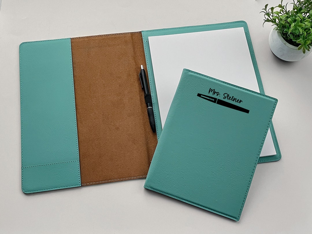 Personalized Leather Portfolio With Notepad,custom Laser Engraved ...