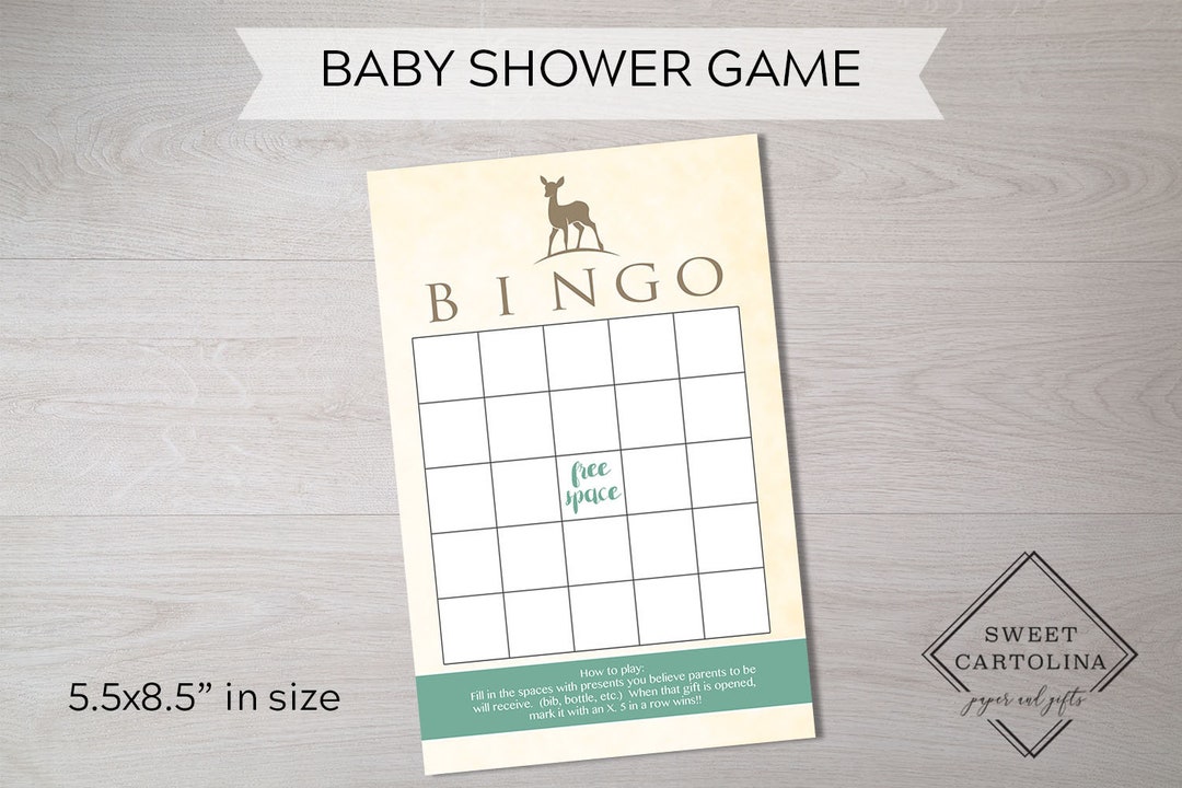 Bingo Cards Oh Deer Baby Shower Bingo Woodland Bingo Game Baby Shower ...
