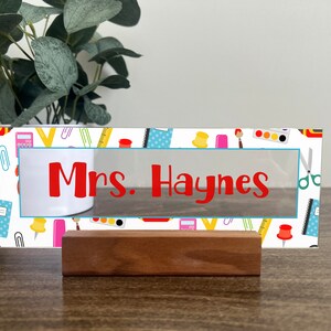 Teacher Name Plate, Acrylic Name Plate, Personalized Teacher Sign, Desk ...