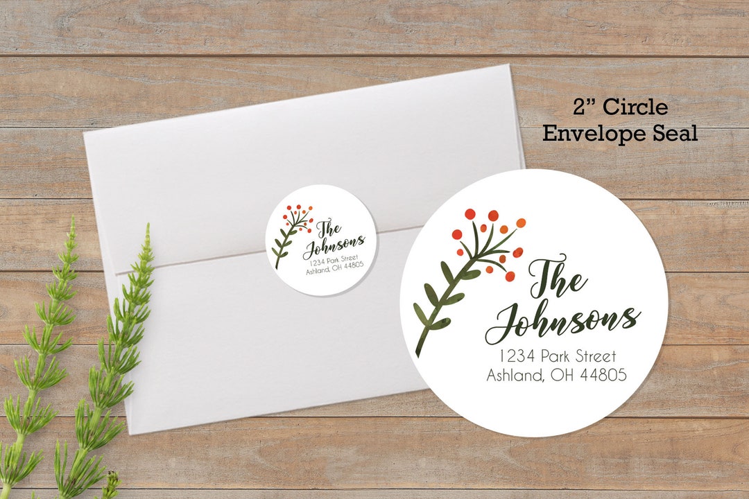 Return Address Labels | Round Address Label | Envelope Seal | Custom ...