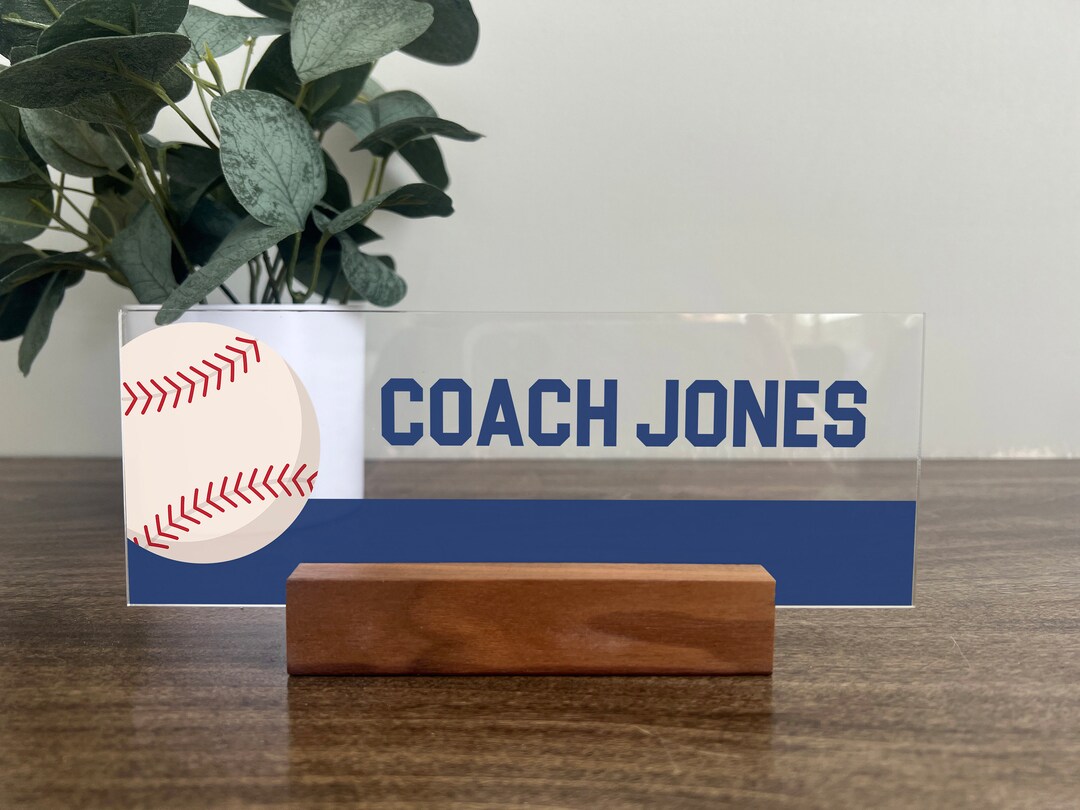 Custom Name Plate for Coach, Acrylic Name Plate, Personalized Teacher ...