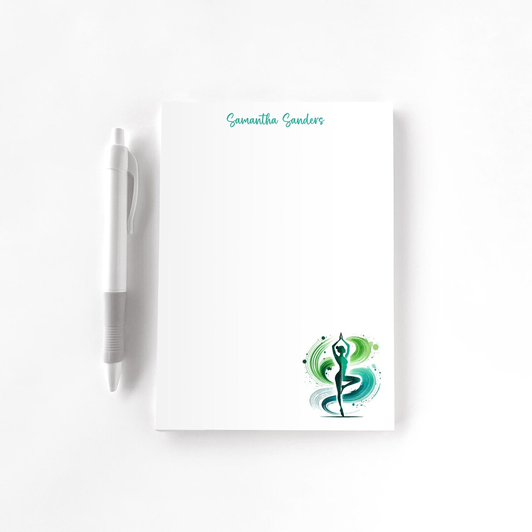 Yoga Personalized Notepad, Custom Instructor Pad, Teacher Appreciation ...