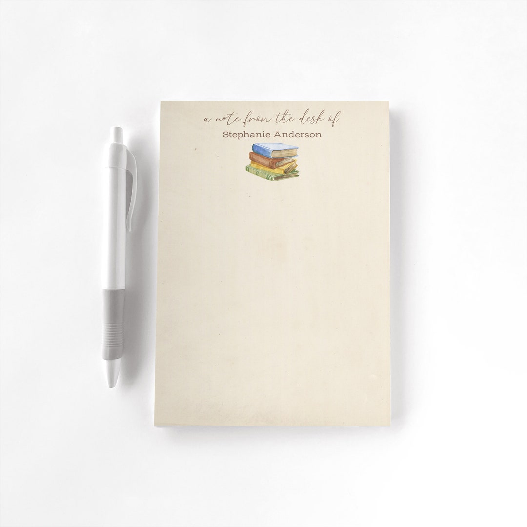 Personalized Notepad, Custom Author Notepad, Gift for Reader, Writing ...