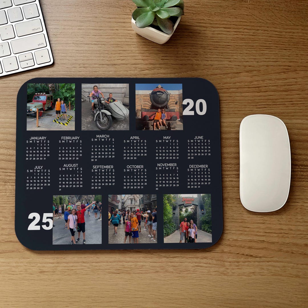 Custom Photo 2025 Calendar Mousepad, Personalized Family Mousepad ...
