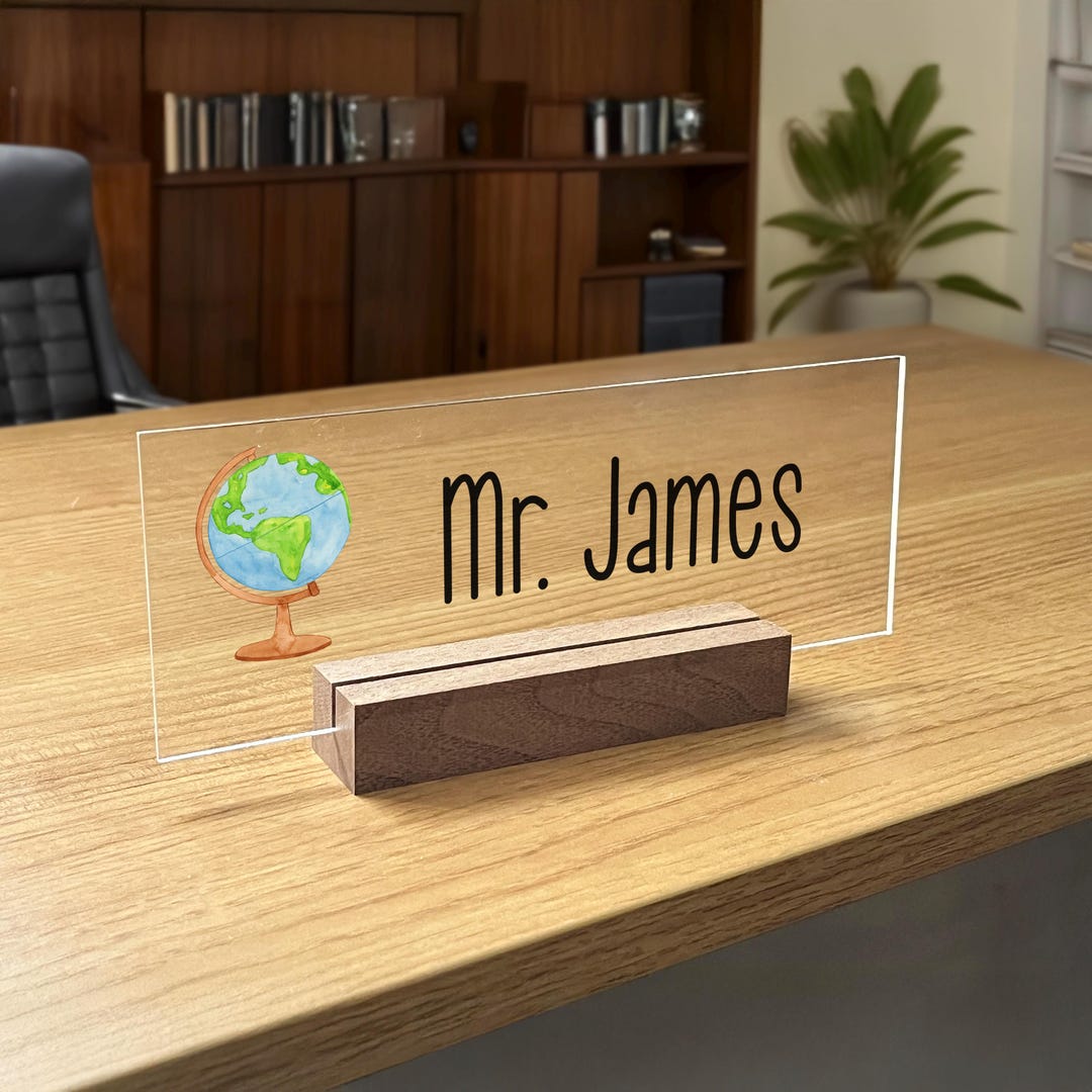 Teacher Name Plate, Acrylic Name Plate, Personalized Teacher Sign, Desk ...