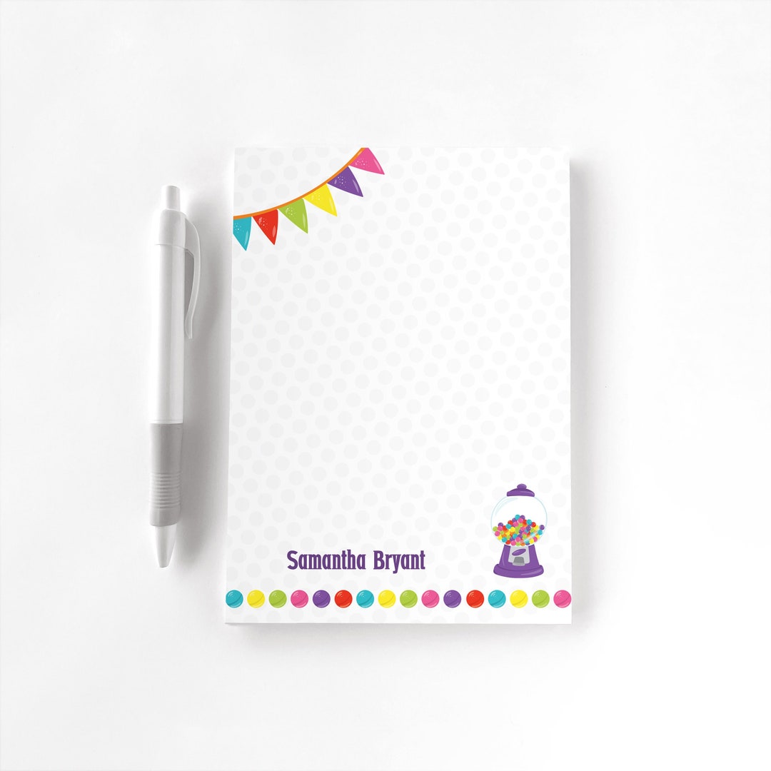 Kids Personalized Notepad, Candy Notepad, Personalized Stationery ...