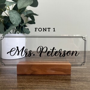 Teacher Name Plate, Acrylic Name Plate, Personalized Teacher Sign, Desk ...
