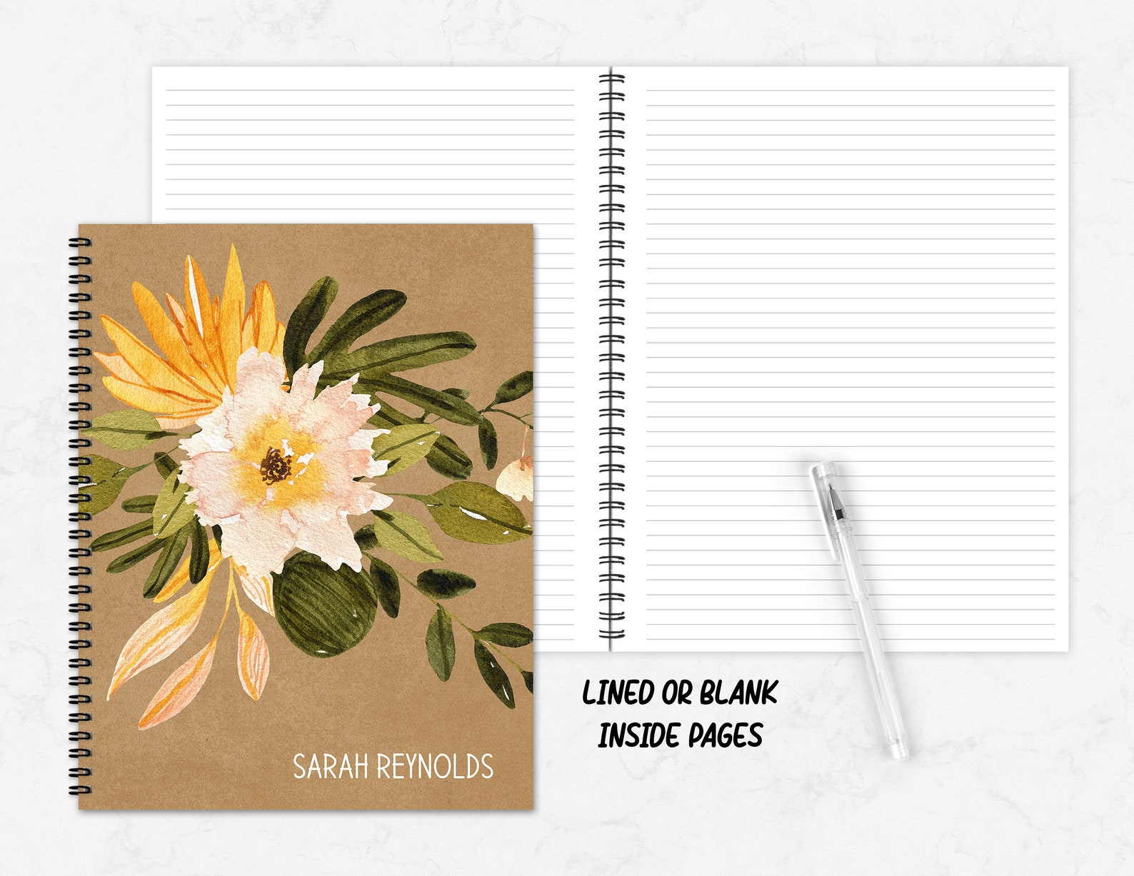 Personalized Spiral Notebook Personalized Journal Custom | Etsy