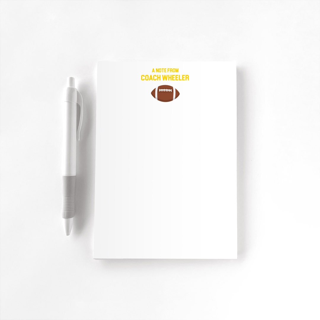 Football Personalized Notepad, Custom Notepad, Personalized Stationery ...