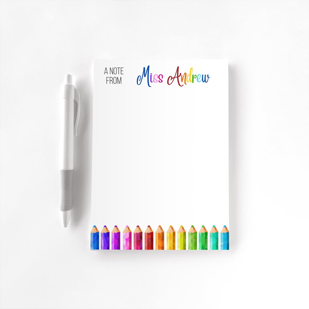 Teacher Personalized Notepad, Custom Teacher Pad, Teacher Appreciation ...