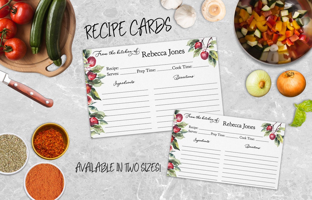 Recipe Card, Personalized Recipe Card Gift, Bridal Shower Gift, Wedding ...