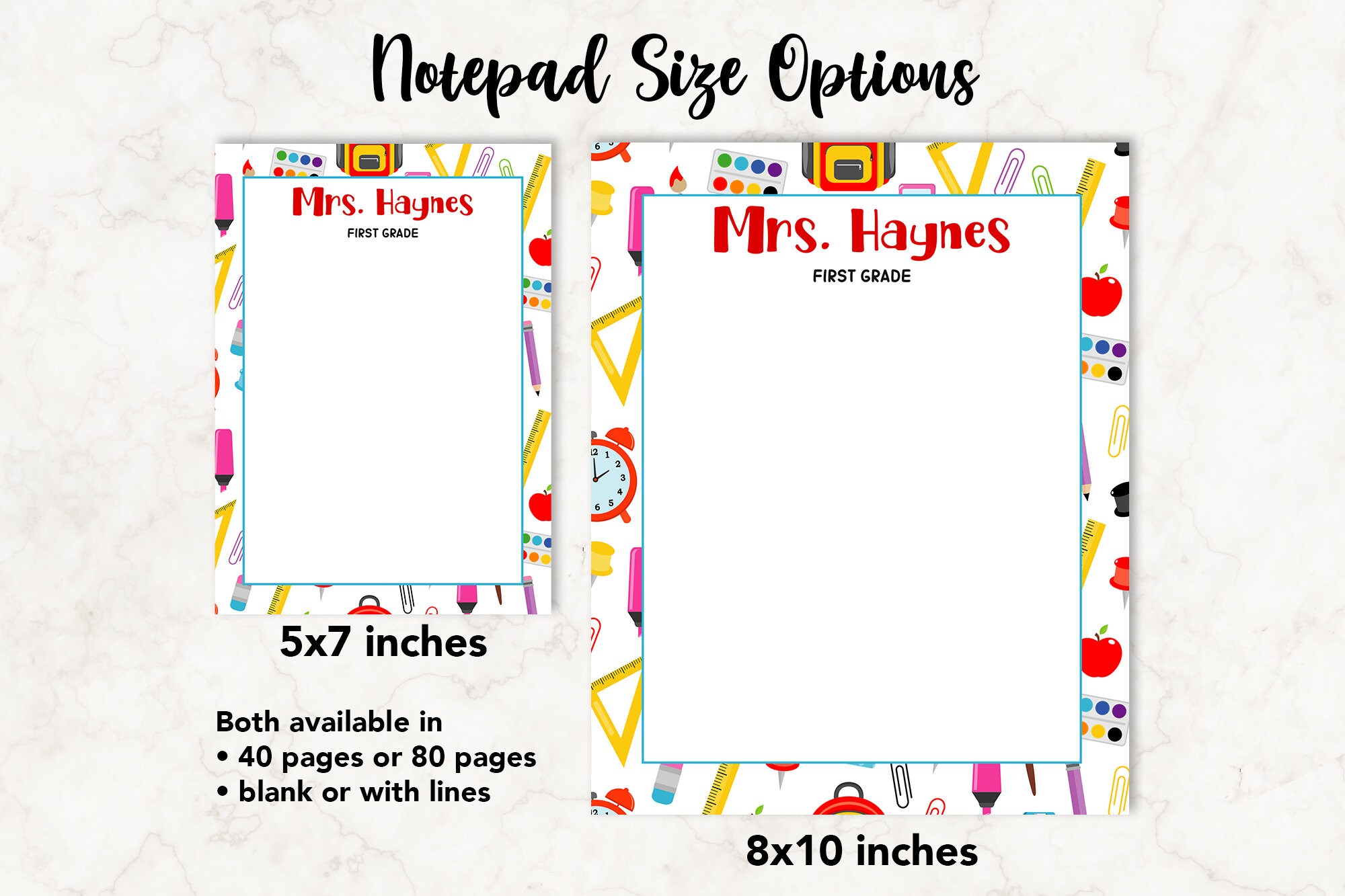 Teacher Personalized Notepad Custom Teacher Notepad Teacher | Etsy