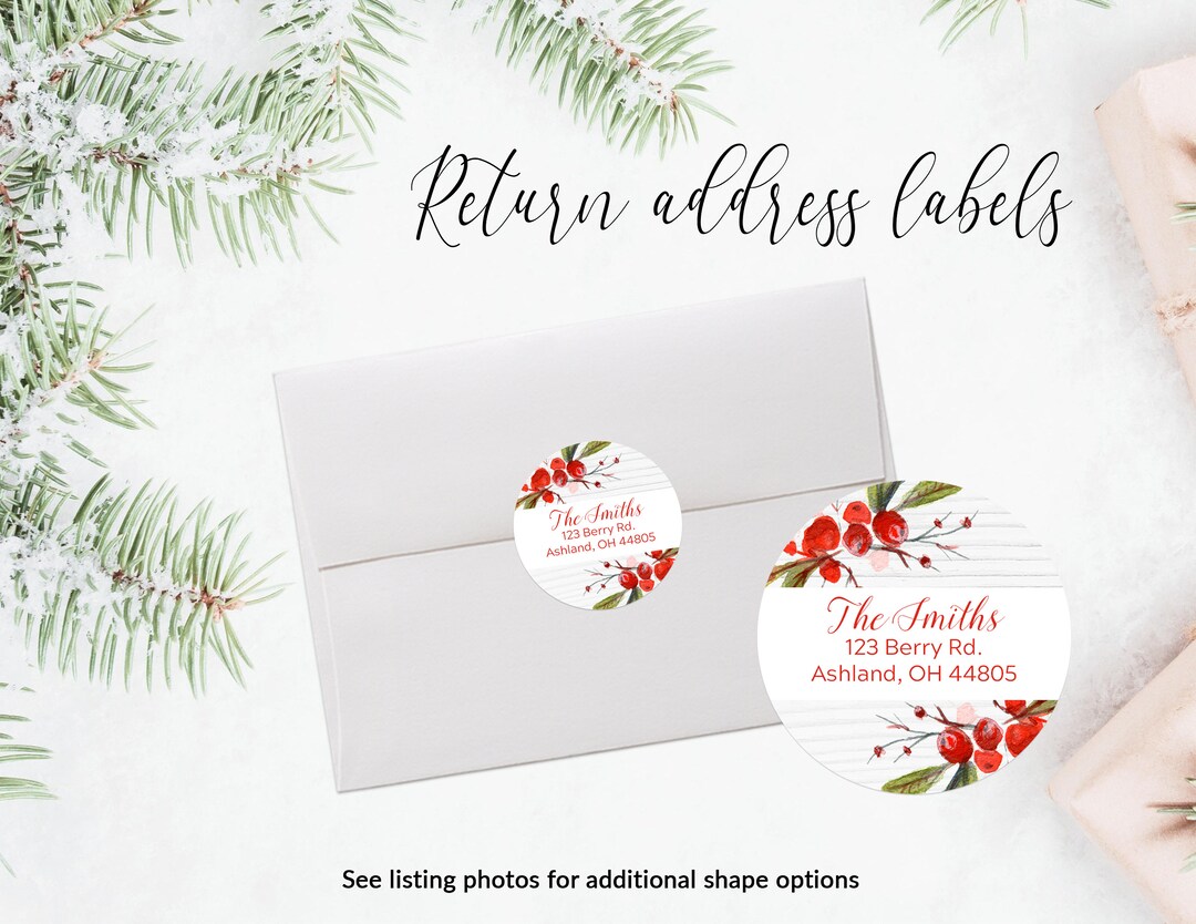 Return Address Labels | Address Sticker | Holiday Envelope Seal ...