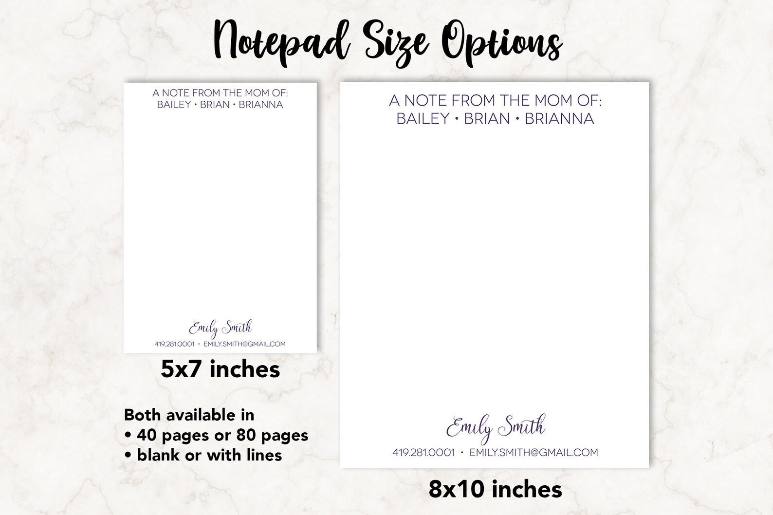 Personalized Notepad Custom Notepad Personalized Stationery - Etsy