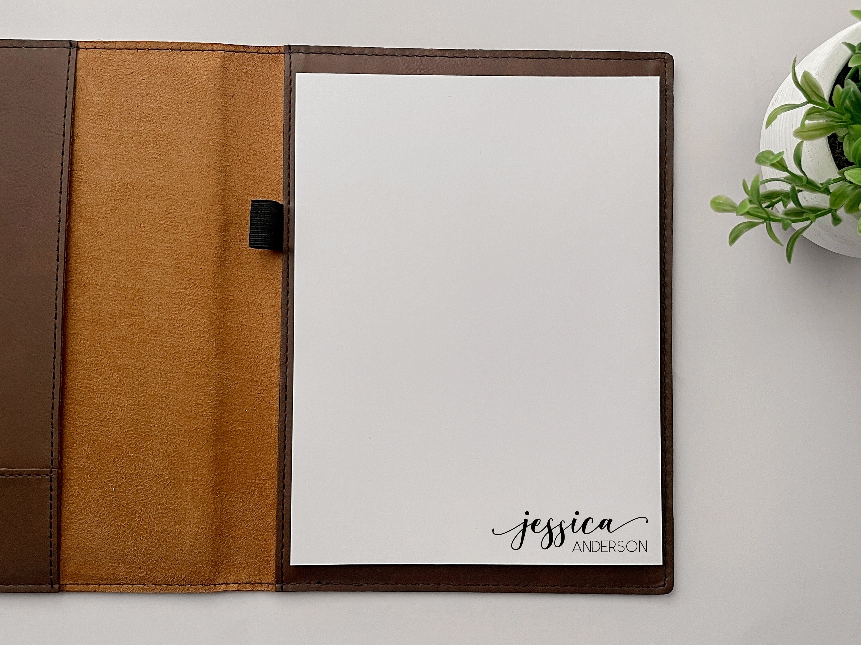 Personalized Leather Portfolio With Notepad, Custom Laser Engraved ...
