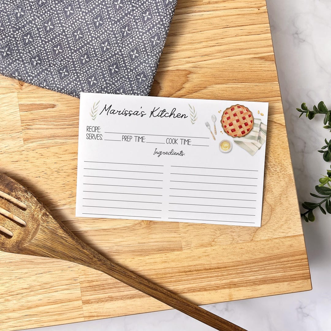 Custom Recipe Card, Personalized Family Recipe, Recipe Keepsake, Bridal ...