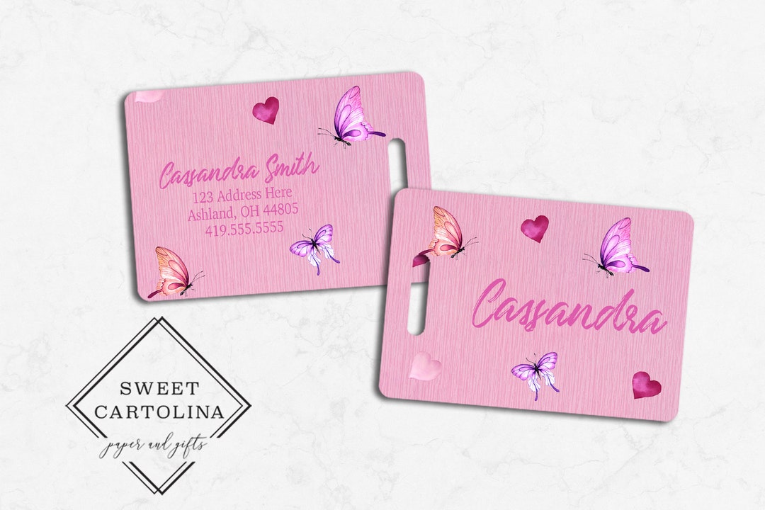 Butterfly Luggage Tag Personalized Bag/luggage Tag Kids Backpack Tag ...