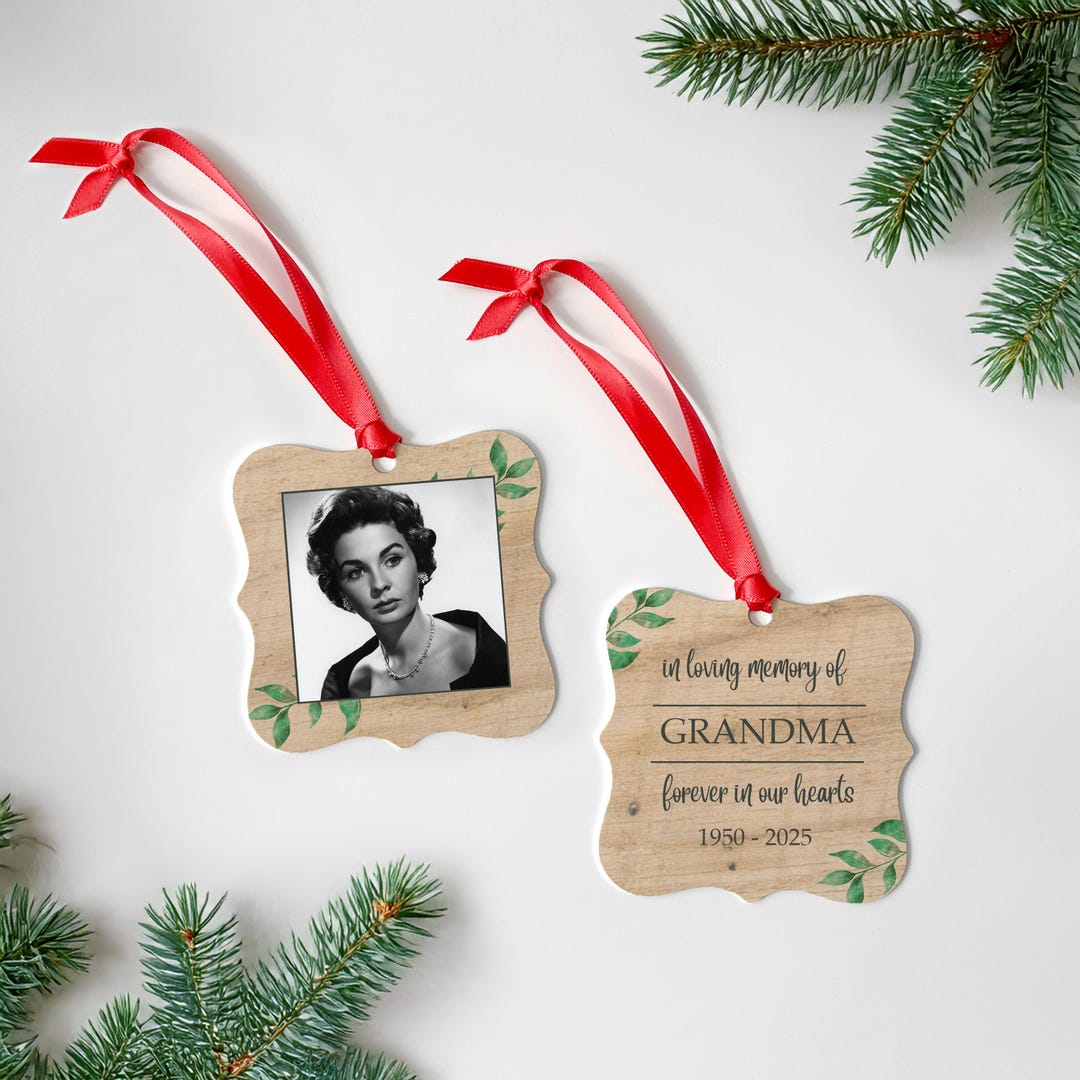 In Memory Photo Ornament, Personalized Photo Ornament, in Memory of ...
