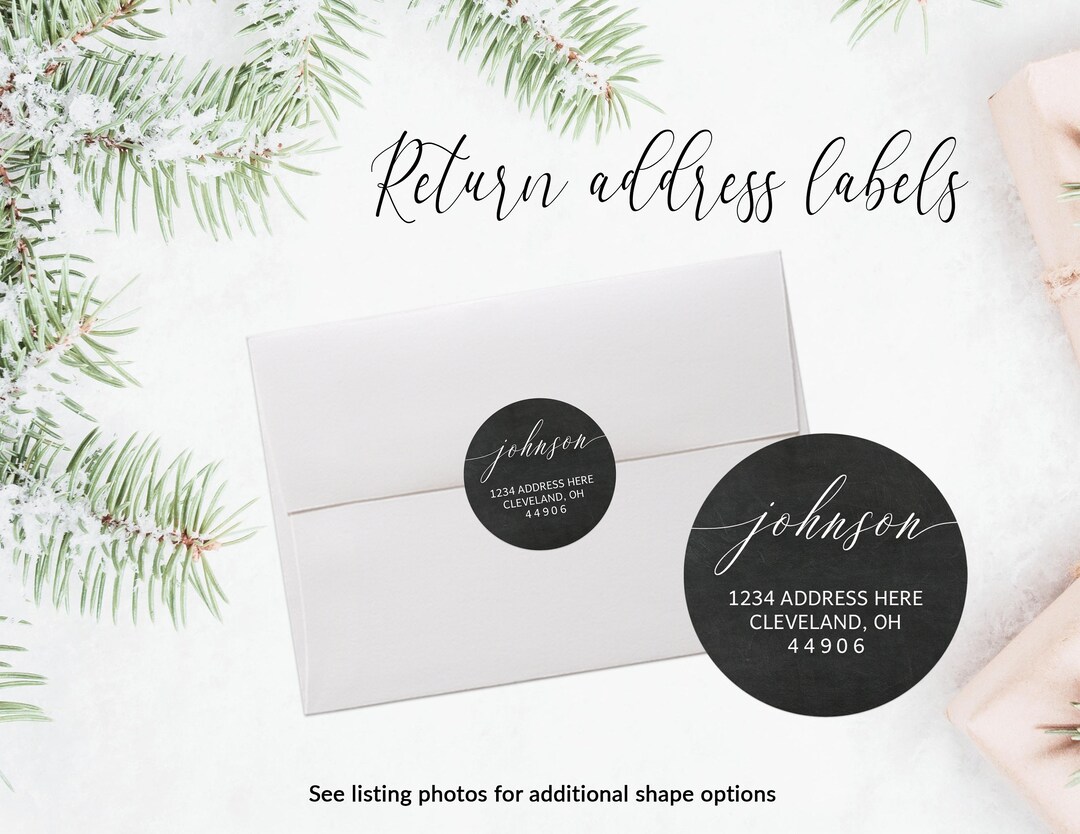 Return Address Labels | Address Sticker | Holiday Envelope Seal ...