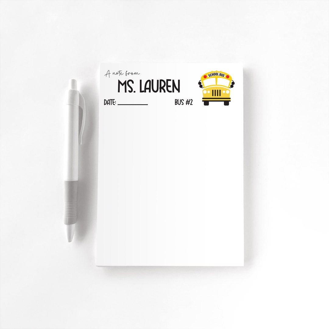 Bus Driver Personalized Notepad, School Bus Driver Notepad, Bus Driver ...