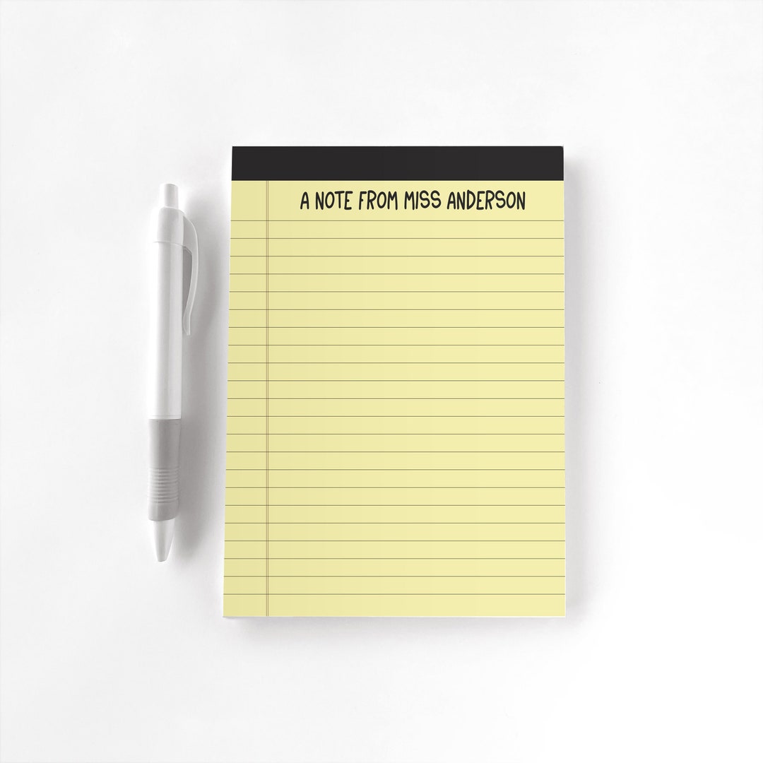 Teacher Personalized Notepad, Custom Teacher Pad, Teacher Appreciation ...