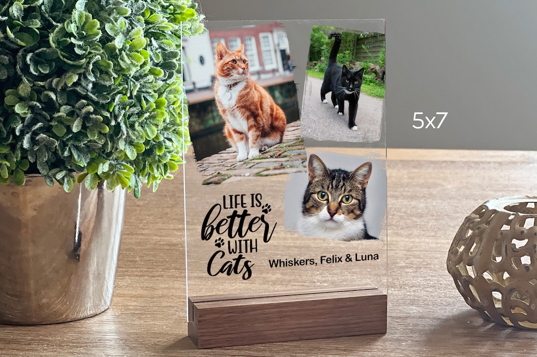 Personalized Photo Plaque Custom Cat Photo, Pet Lover Gift, Cat Photo ...