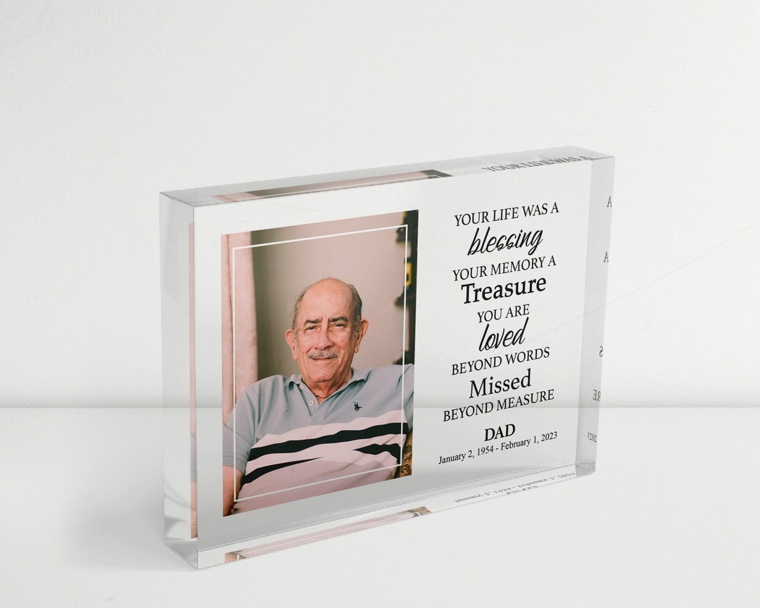 In Loving Memory Custom Acrylic Photo Block, Personalized Sympathy ...