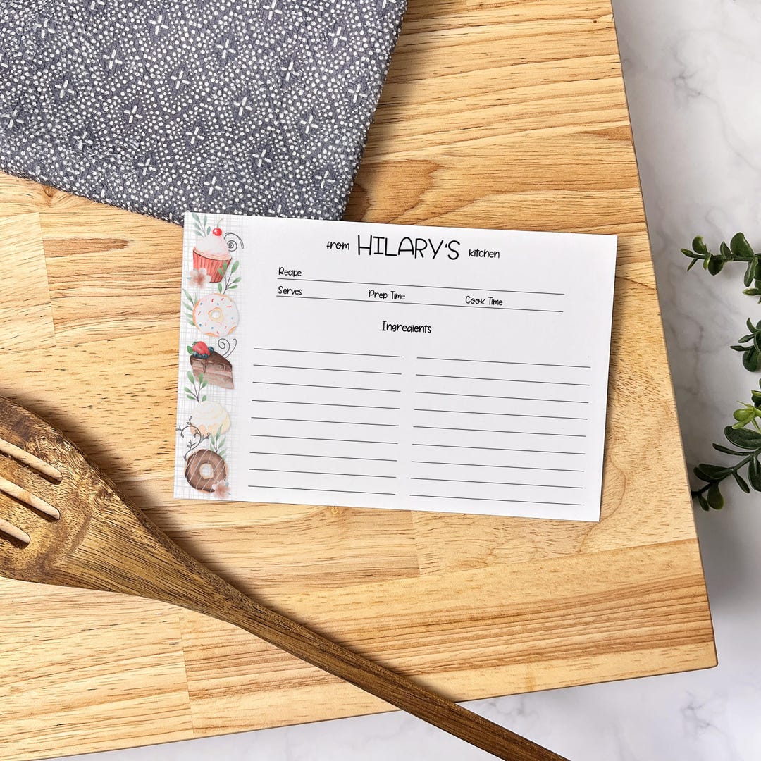Custom Recipe Card, Personalized Family Recipe Keepsake, Bridal Shower ...