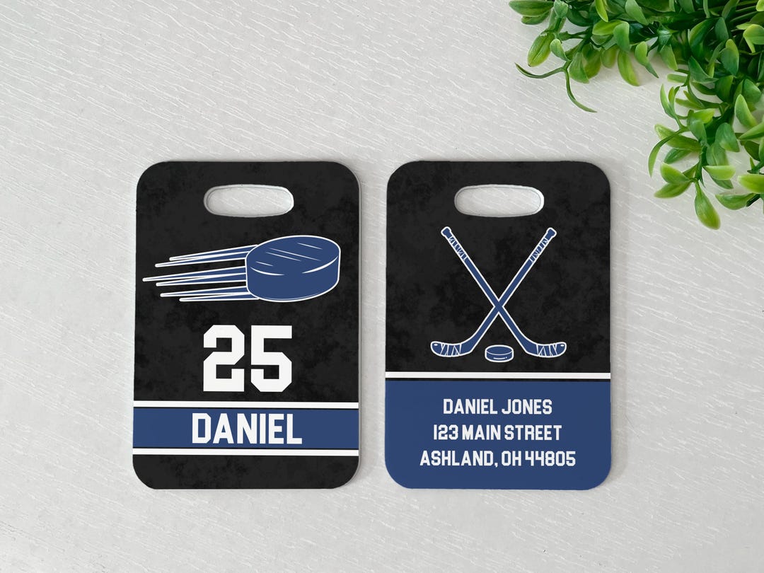 Hockey Luggage Tag | Personalized Bag/luggage Tag | Kids Backpack Tag ...