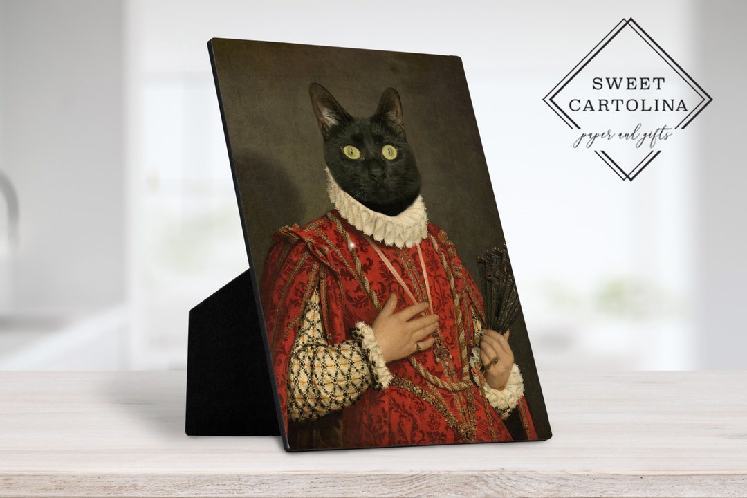 Personalized Regal Pet Portrait Easel, Custom Vintage Pet Art From ...