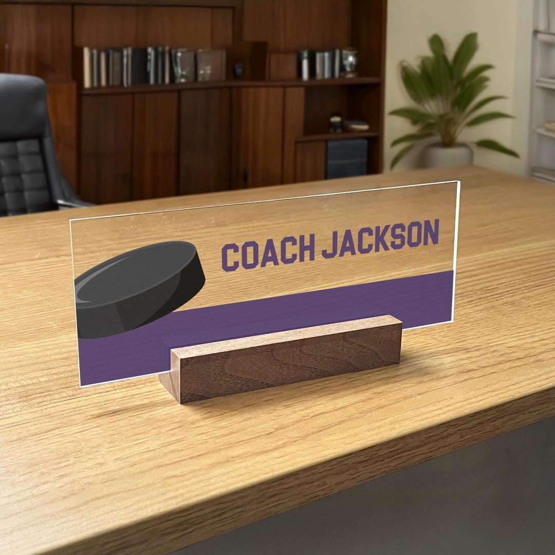 Custom Name Plate for Coach, Acrylic Name Plate, Personalized Teacher ...