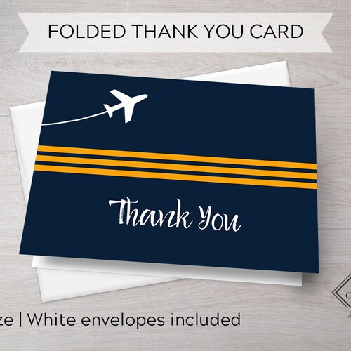 Airplane Thank You Cards Aviation Notecards Airplane Pilot - Etsy