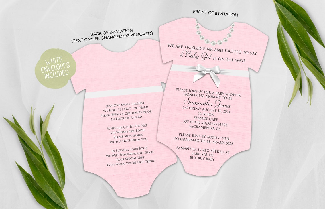 Pink Baby Shower Invitation | Baby Girl Shower Invite | Printed ...