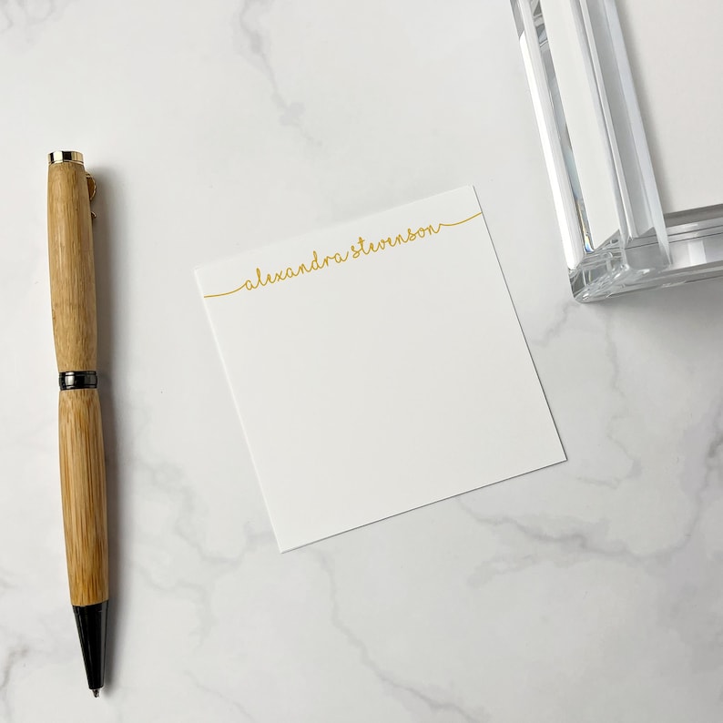 Personalized Notepad With Acrylic Holder, Custom Stationery Gift, Memo ...