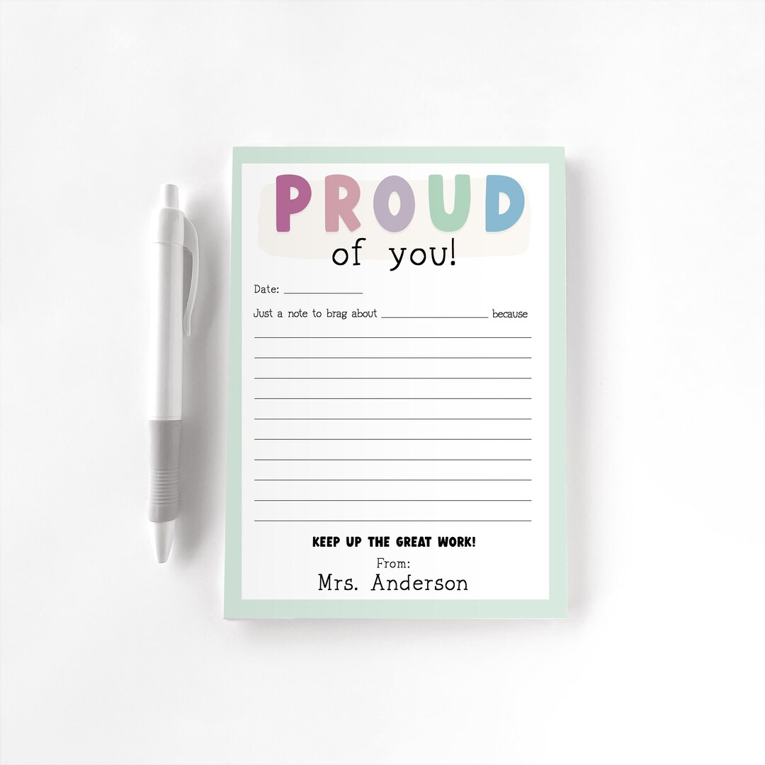 Teacher Personalized Notepad, Custom Teacher Pad, Teacher Appreciation ...