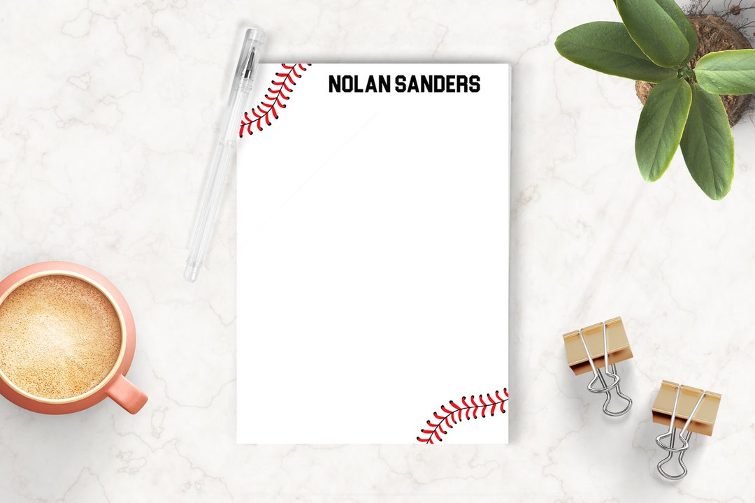 Baseball Personalized Notepad Custom Notepad Personalized - Etsy
