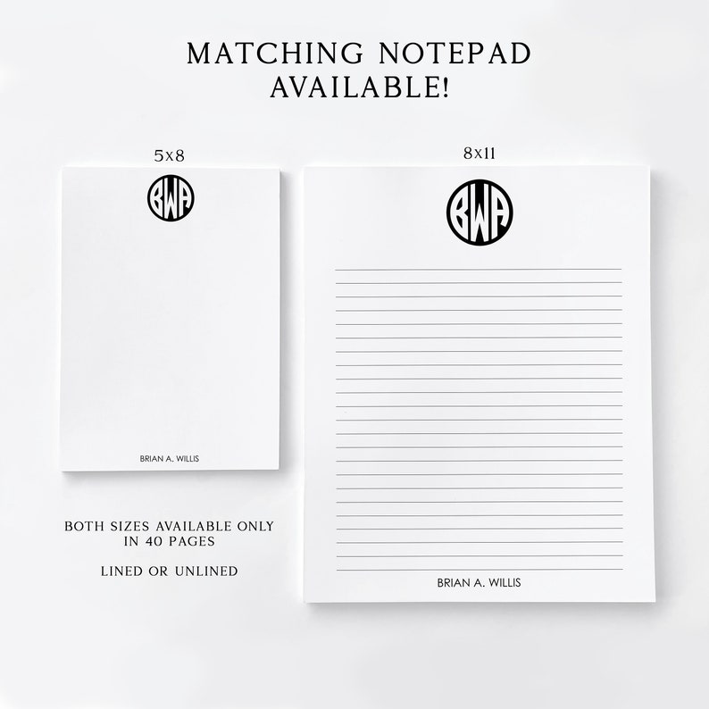 Personalized Leather Portfolio With Notepad, Custom Laser Engraved ...