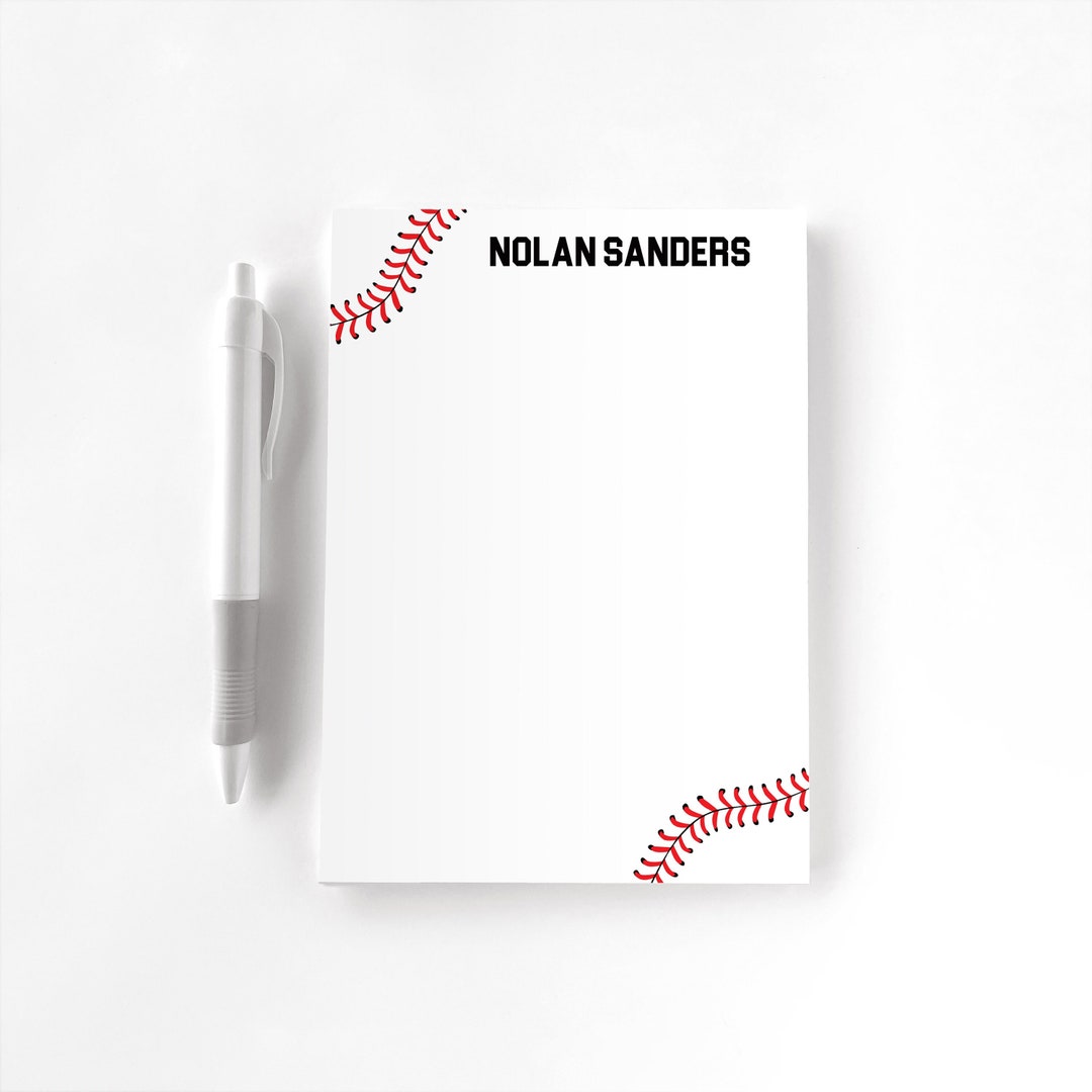 Baseball Personalized Notepad, Custom Notepad, Personalized Stationery ...