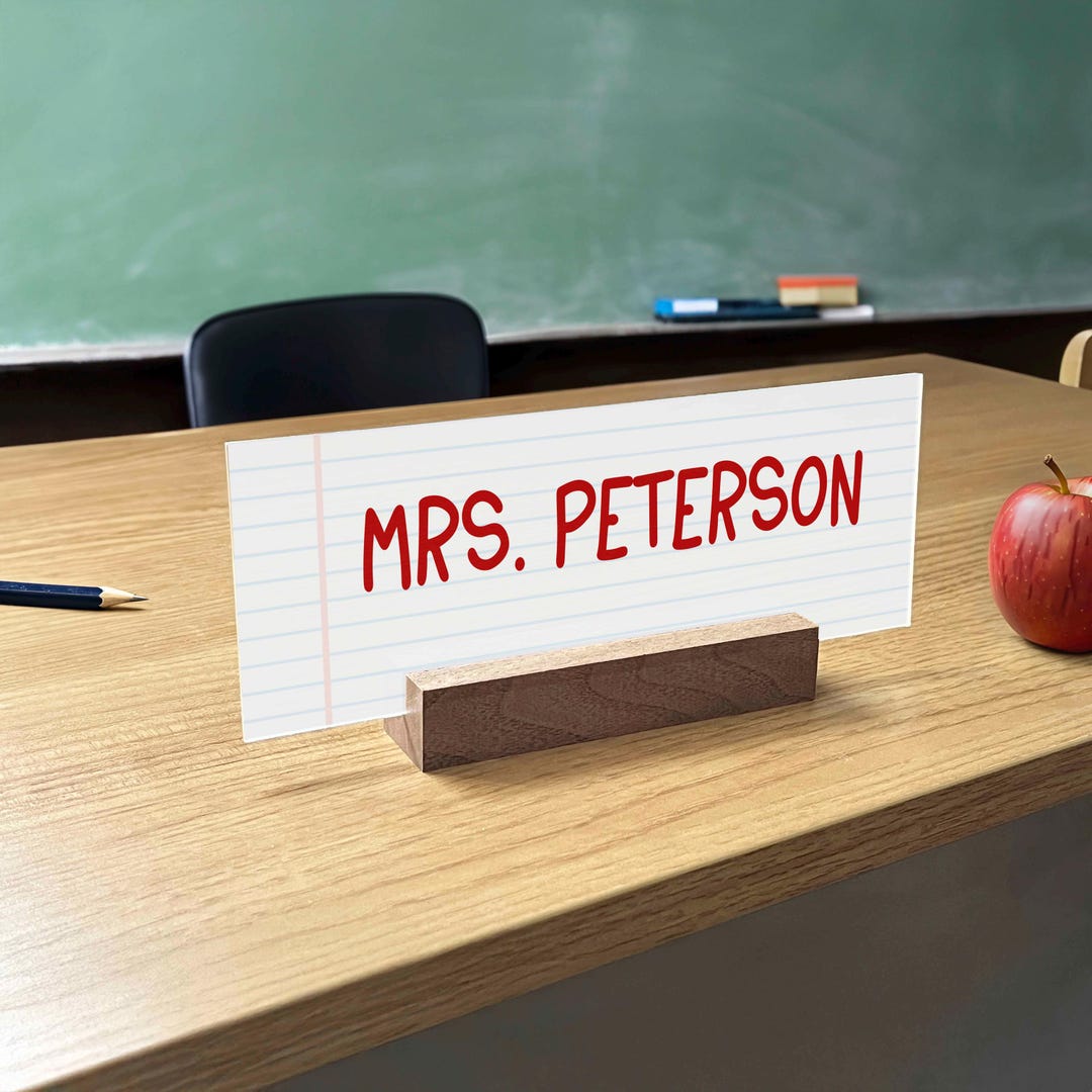 Personalized Teacher Desk Name Plate, Custom Acrylic Name Plate for ...