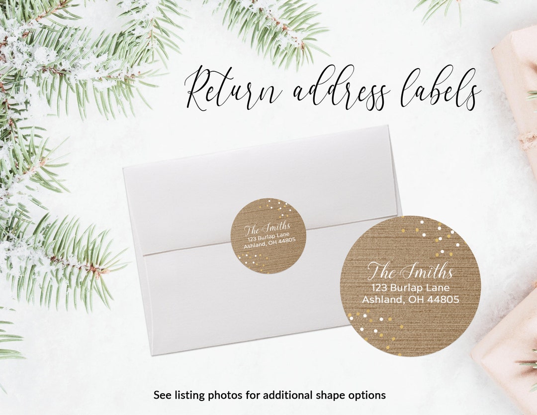 Return Address Labels | Address Sticker | Holiday Envelope Seal ...