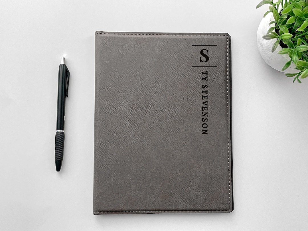Personalized Leather Portfolio With Notepad, Custom Laser Engraved ...