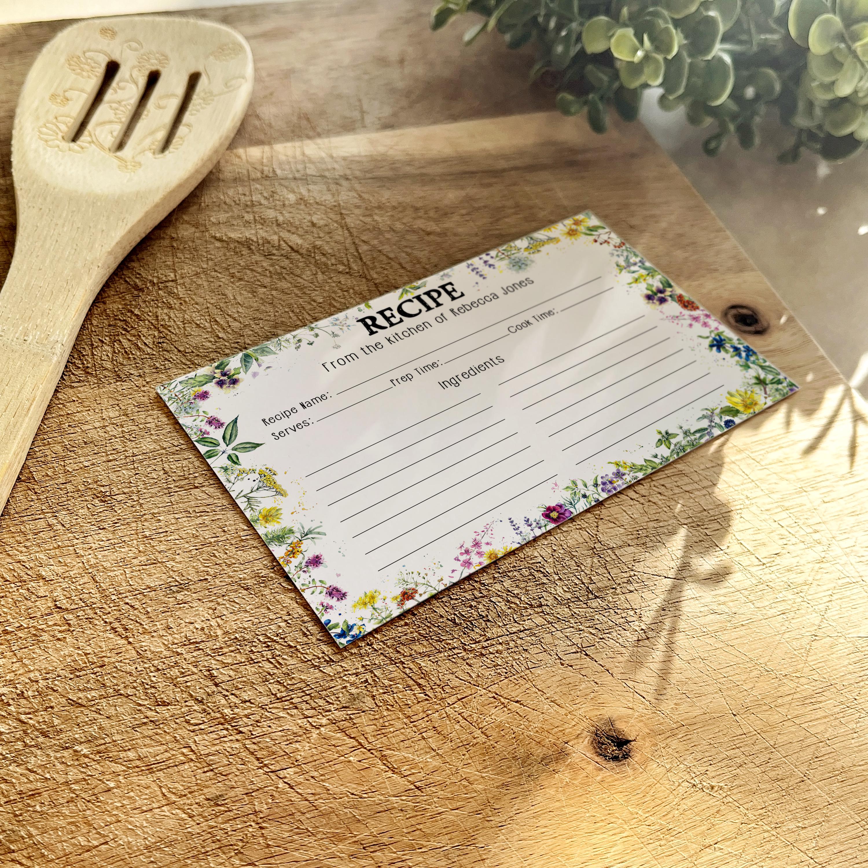 Custom Recipe Card, Personalized Family Recipe Keepsake, Bridal Shower ...