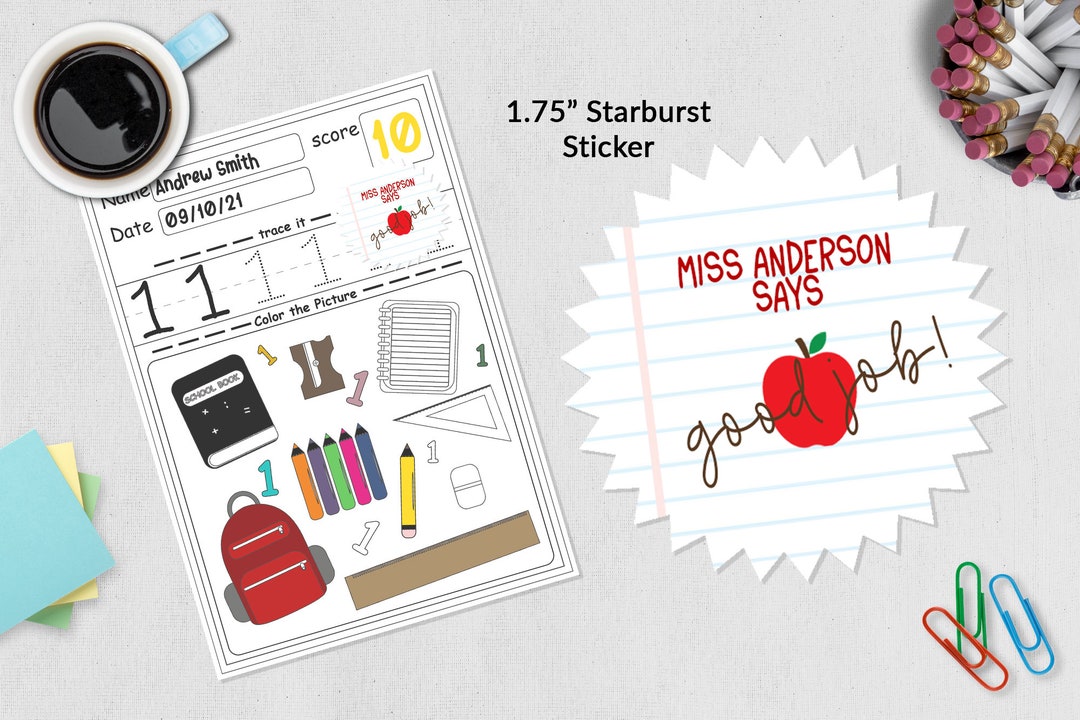 Teacher Sticker, Classroom Sticker, Personalized Teacher Labels, Gift for Teacher, Teacher ...