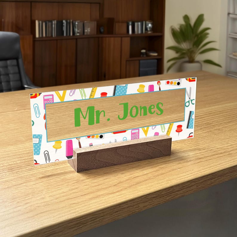 Teacher Name Plate, Acrylic Name Plate, Personalized Teacher Sign, Desk ...