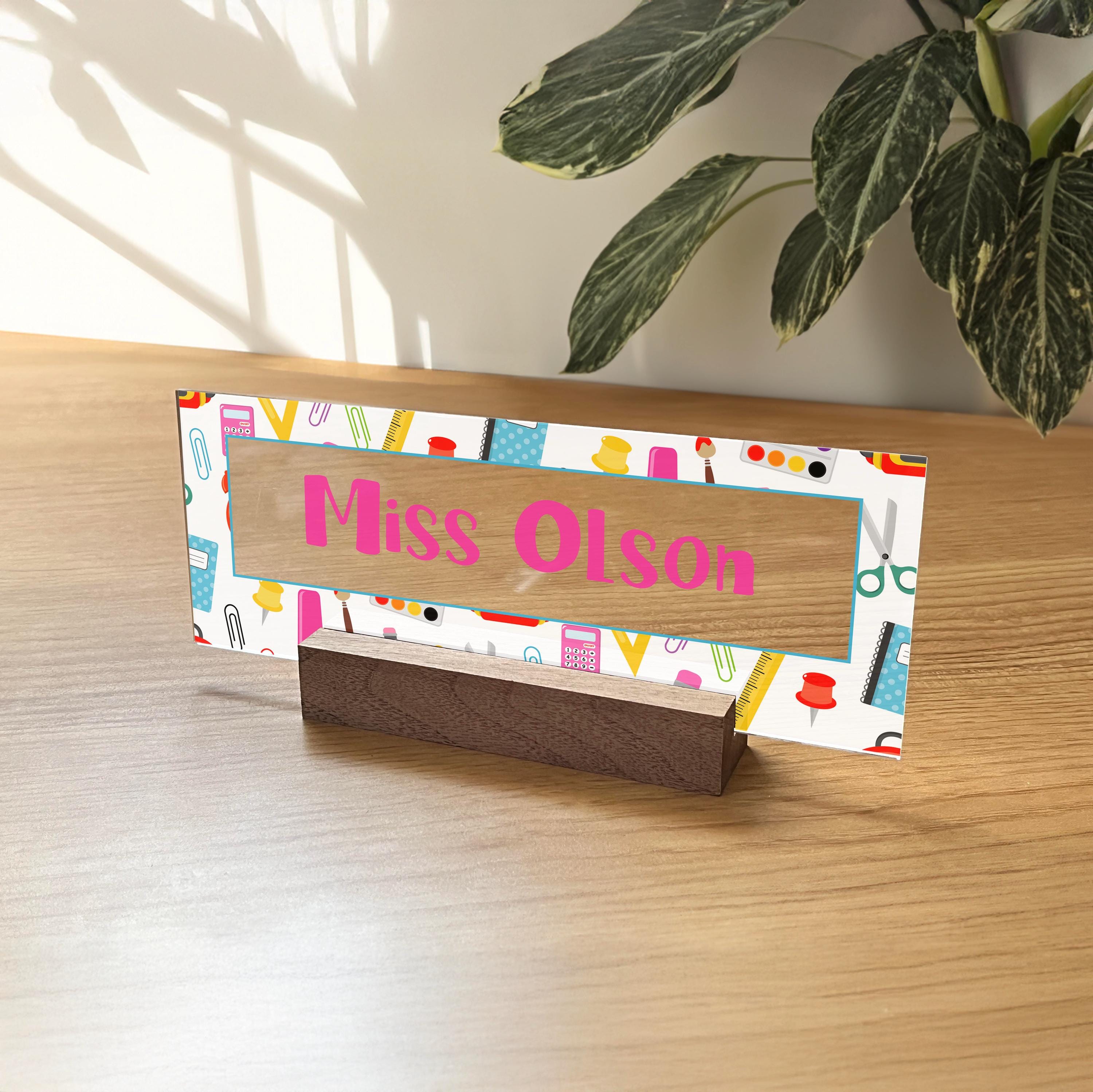Teacher Name Plate, Acrylic Name Plate, Personalized Teacher Sign, Desk ...