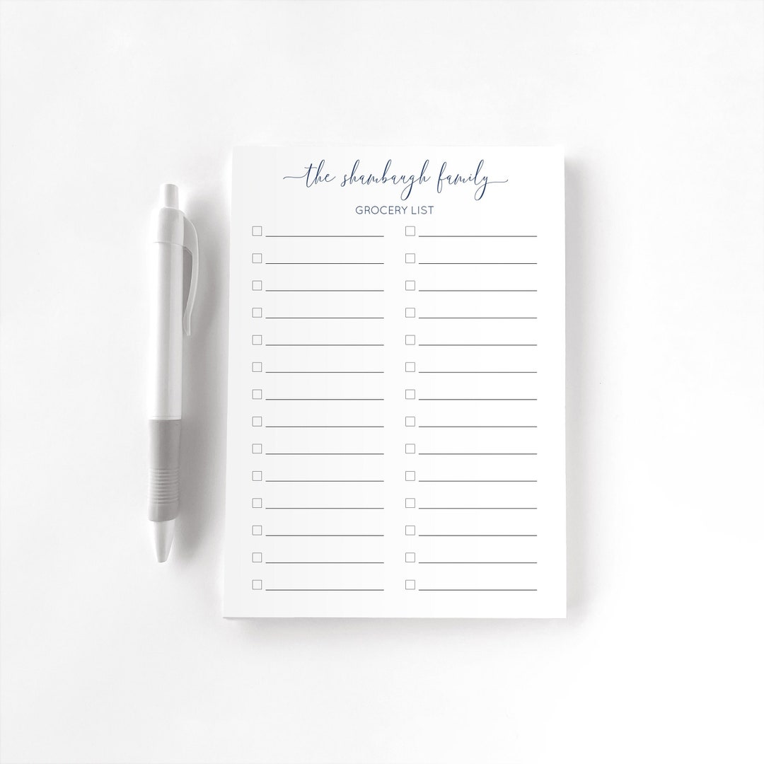 Grocery List, Custom Notepad, Personalized Notepad, Grocery Notepad ...