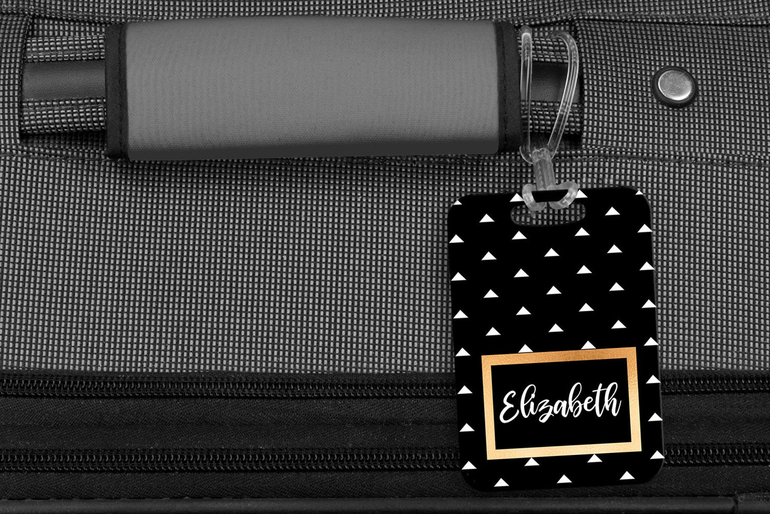 Luggage Tag | Personalized Bag/luggage Tag | Black and Gold Luggage Tag ...