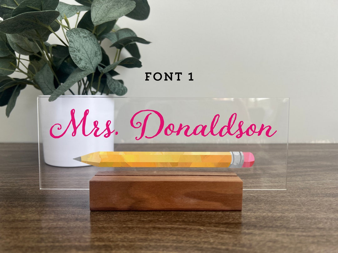 Teacher Name Plate, Acrylic Name Plate, Personalized Teacher Sign, Desk ...