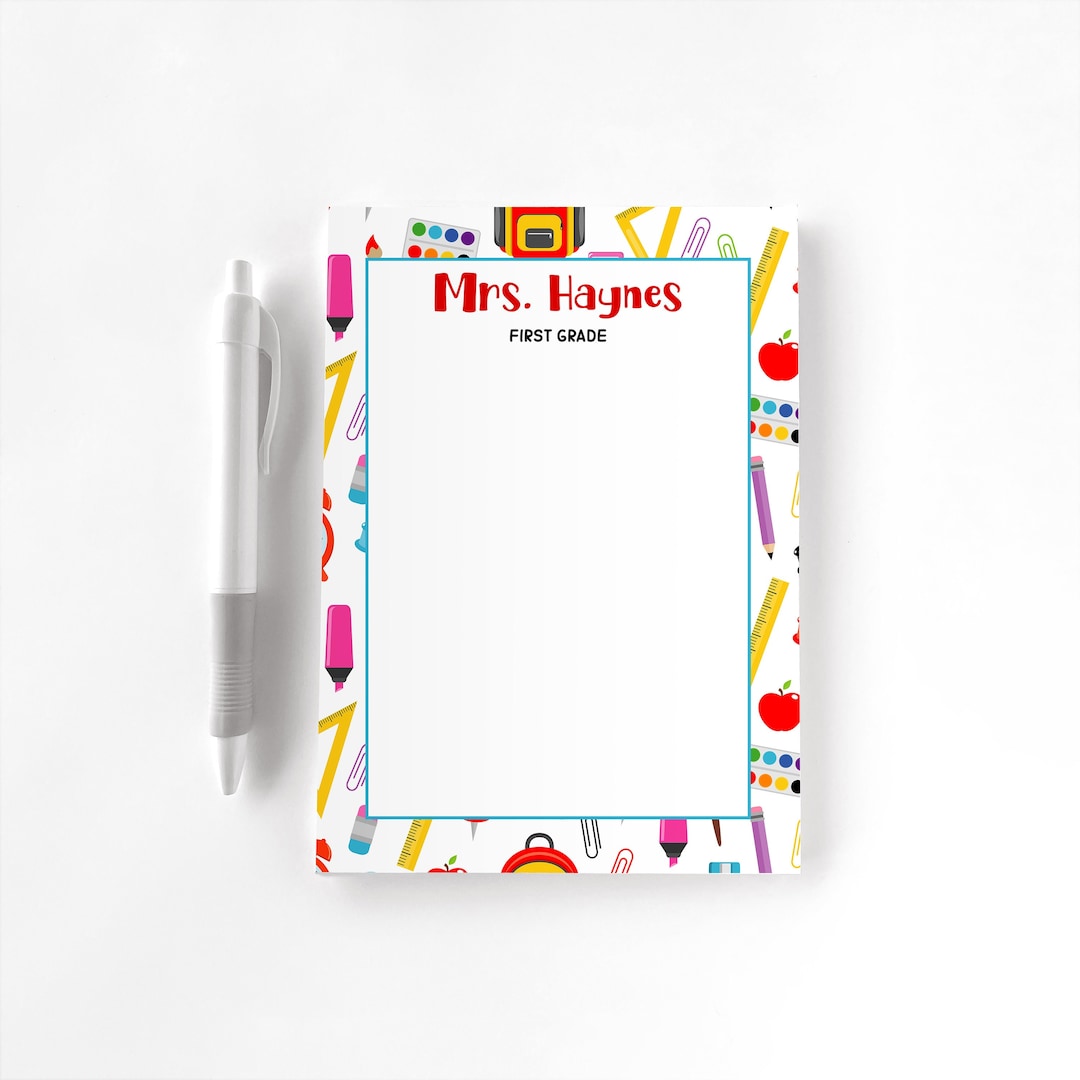 Teacher Personalized Notepad, Custom Teacher Notepad, Teacher ...