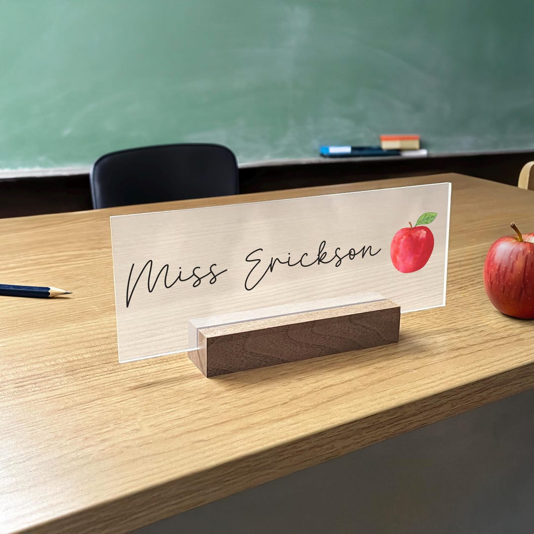 Custom Name Plate for Teacher, Acrylic Name Plate, Personalized Teacher ...